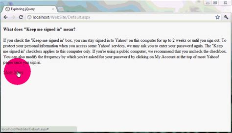 animated hide and show of paragraph tag using jquery