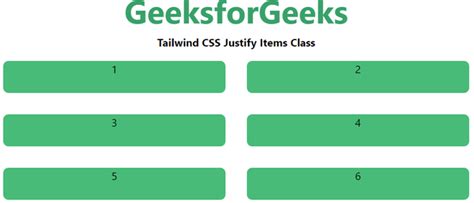 tailwind css justify items geeksforgeeks