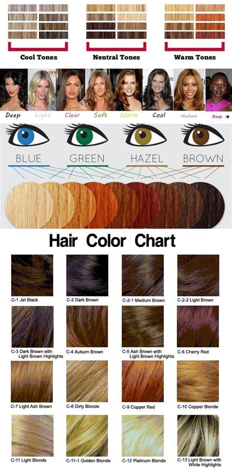 How To Choose The Right Hair Color Alldaychic Hair Color Chart