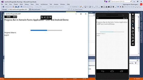 progress bar control in xamarin forms application for android and uwp
