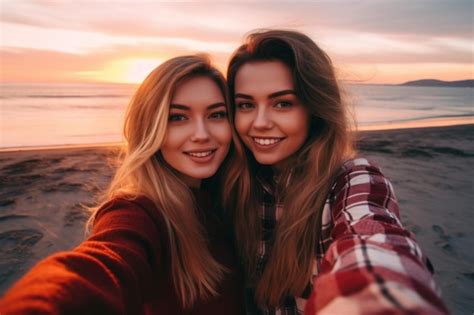 Premium Ai Image Selfie Of Two Powerful Lesbian Women Lgbtq
