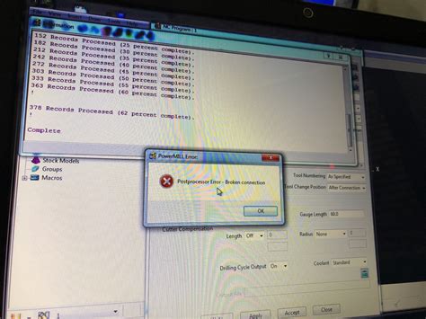 postprocessor error broken connection autodesk community