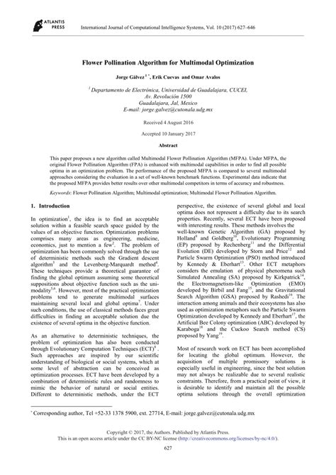 pdf flower pollination algorithm for multimodal optimization