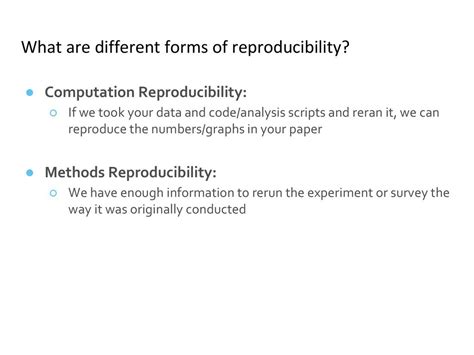 Methods Reproducibility And Results Reproducibility Ppt Download