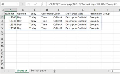 excel lookup ticket data for various groups located on
