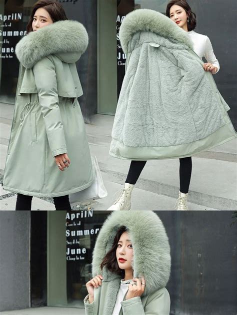Coat Wool Liner Hooded Jacket In 2024 Womens Parka Fur Jacket Jackets