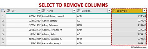 learn steps to remove columns using power query in excel
