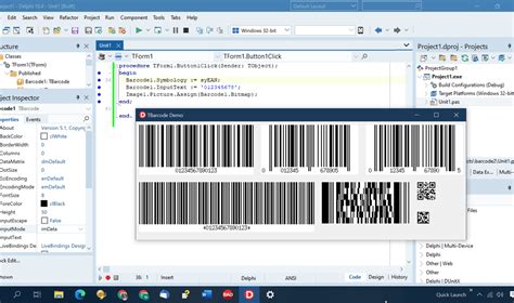 generate 90 barcode styles in delphi with only 3 lines of code