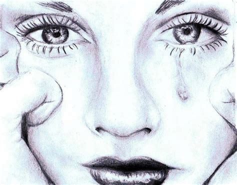 Sketch Of Someone Crying At Explore Collection Of