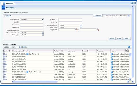 using session details
