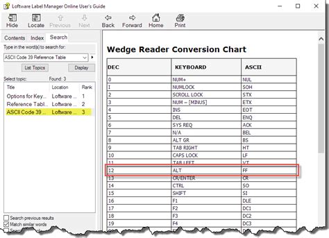encoding a keystroke character within a code 39 symbology