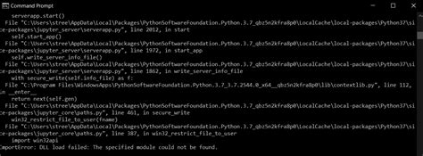 python win32api importerror dll load failed the specified module