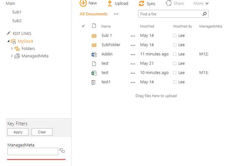 sharepoint online metadata filtering feature not showing up for