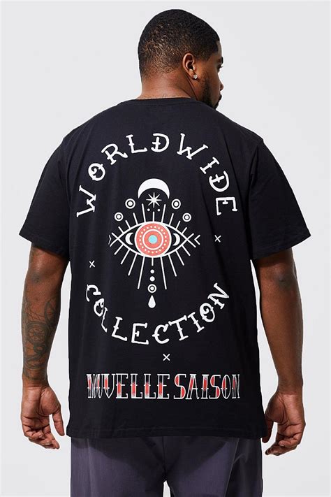 Plus Worldwide Coll Print T Shirt Boohoo