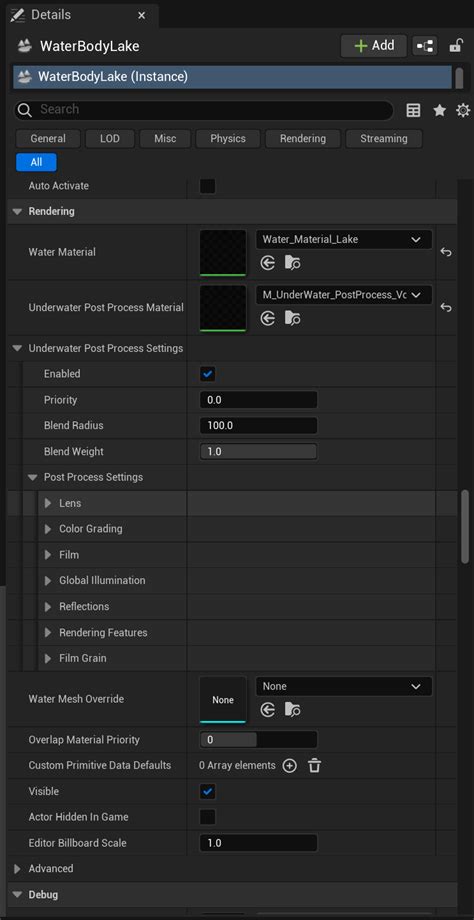 water meshing system and surface rendering in unreal engine unreal