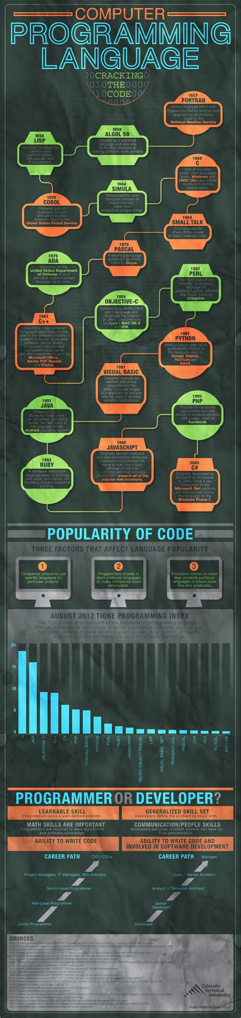 computer programming languages infographic best infographics