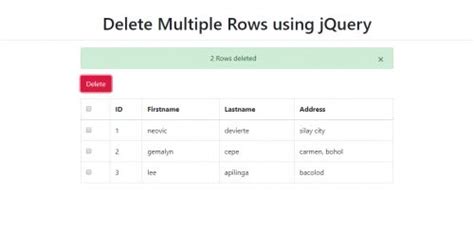 how to delete multiple rows using jquery codemint jquery multiple