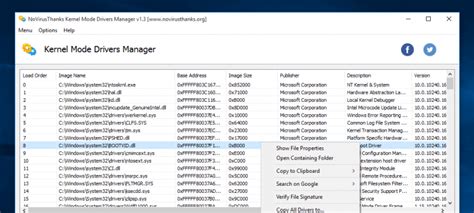list loaded windows drivers with kernel mode drivers manager