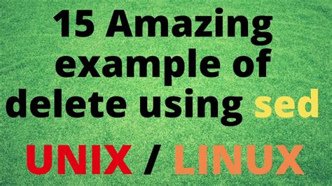 15 amazing example of deleting lines from file using sed unix command