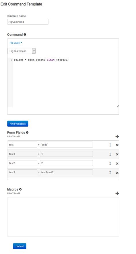 editing a command template — qubole data service documentation