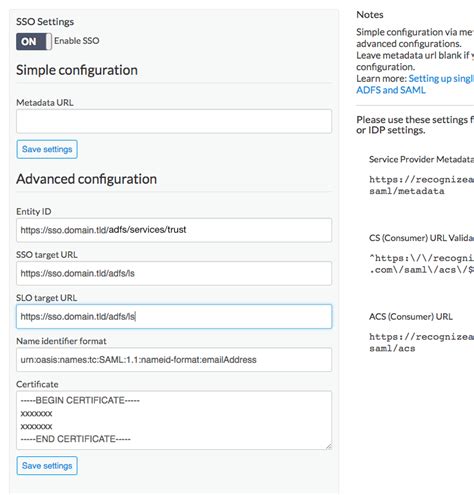 setting up single sign on using active directory with adfs and saml
