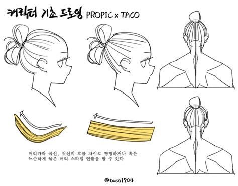 타코작가 On Twitter 스케치북 드로잉 강좌 헤어 드로잉