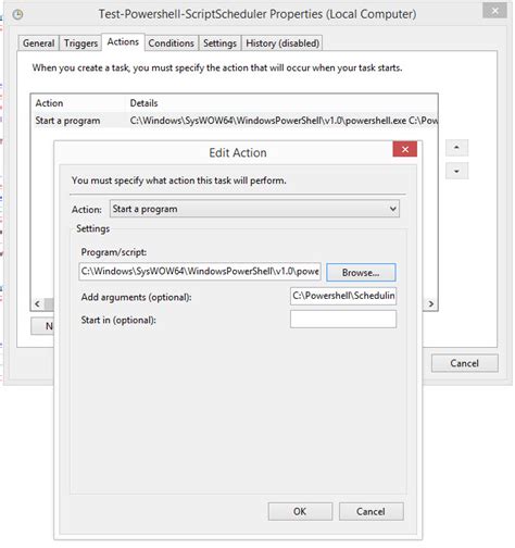 windows powershell script scheduled using task scheduler doesn t run