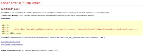 mvc compilation error in mvc partial view stack overflow