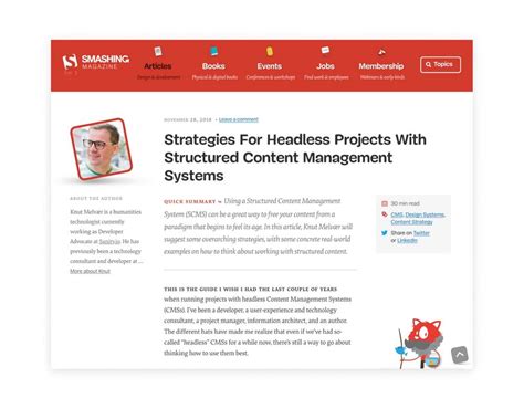 our article on succeeding with headless cms projects is up on smashing