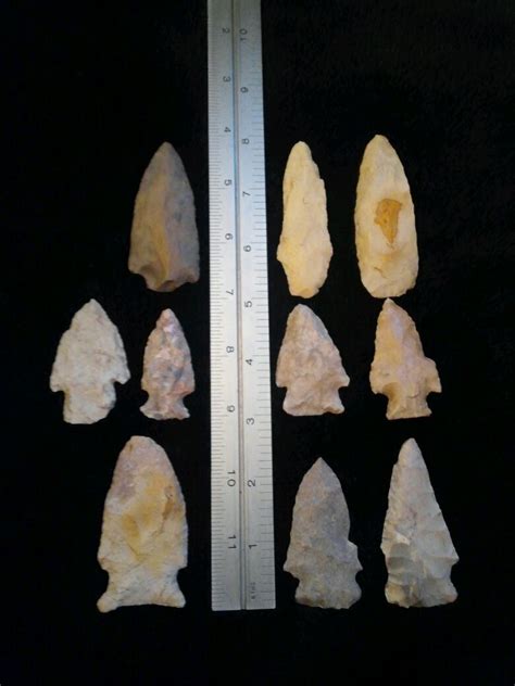10 Arkansas Arrowheads Lot 51 Arrowheads Native American