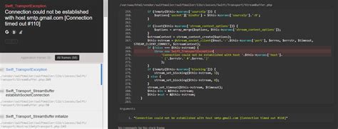 can t send email from laravel application connection could not be