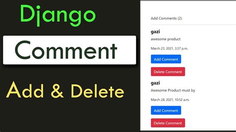 build complete comment section in django product management website