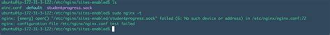 django nginx won t start sock file not found no such