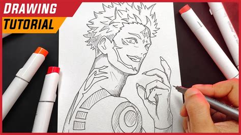How To Draw Sukuna Jujutsu Kaisen Drawing Step By Step Anime