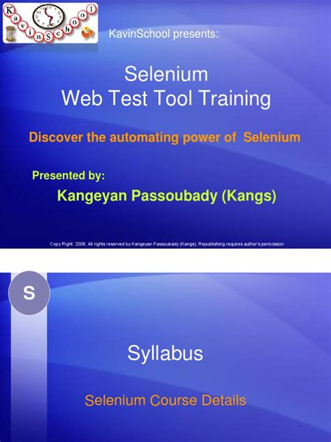 basic selenium tutorial course details [pdf library] selenium