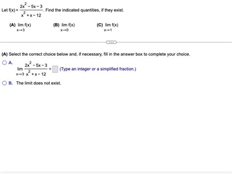 Solved Let F X X2 X−122x2−5x−3 Find The Indicated