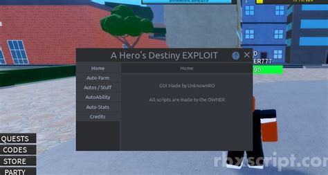 a heros destiny [auto farm auto stats] scripts rbxscript the best