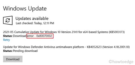 [solved] How To Fix Windows Update Error 0x80070002
