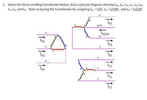solved 3 given the three winding transformer below draw a
