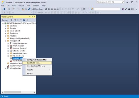 how to setup database mail in sql server ssms database guide
