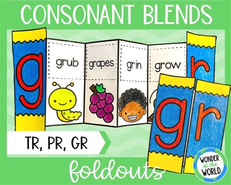 Kindergarten First Grade Pr Tr Gr Consonant Blends Foldable Activity