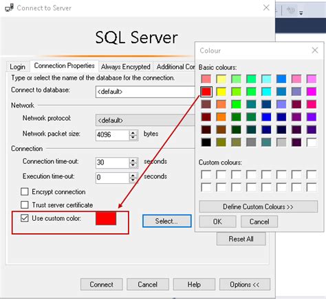 how to set custom colors in the ssms status bar