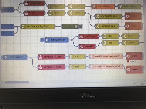 usb file management with groov view and node red code