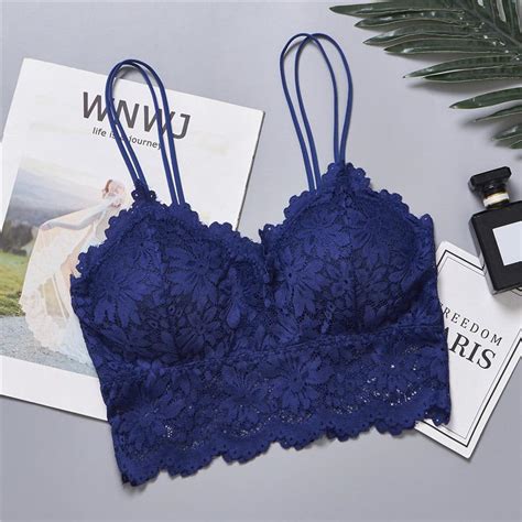 Acquista Donna Sexy Lingerie Corsetto Pizzo Floreale Bralette Imbottito