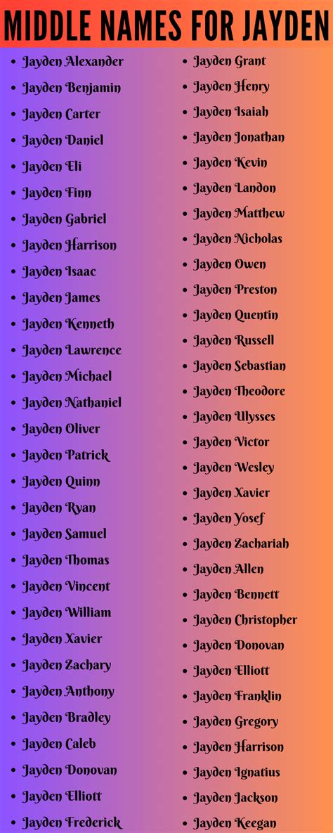 400 Catchy Middle Names For Jayden That You Will Like