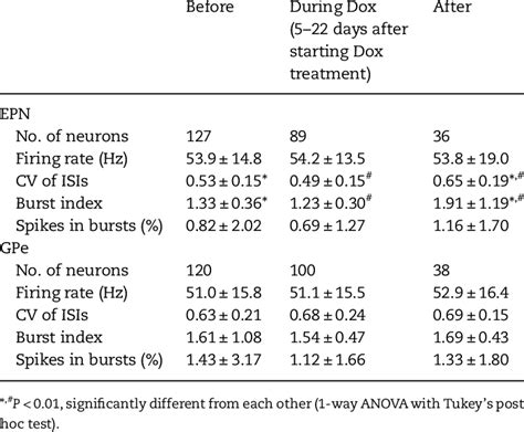 Spontaneous Firing Rates And Patterns Of Epn And Gpe Neurons Before