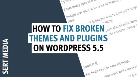 how to fix broken themes and plugins on wordpress 5 5 2020 fix image