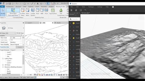 creating a 3d terrain in revit based on extracted point coordinates