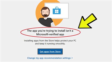 fix the app you re trying to install isn t a microsoft verified app