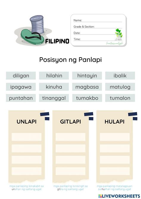Pandiwa Posisyon Ng Panlapi Unlapi Gitlapi Hulapi Hunterswoodsph